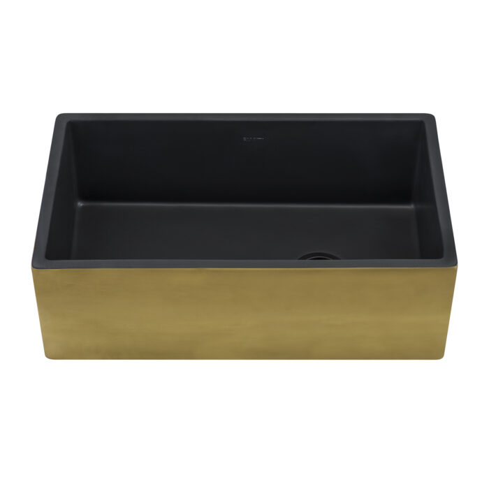 Fiamma Model: RVL4018GRG Ruvati 30-inch Matte Black and Brushed Gold F ...